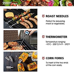 Royal Gourmet TF2006S 20pcs Stainless Steel Barbecue Grilling Accessories Set with Aluminum Case, Best for Outdoor Cooking, Camping and Backyard Barbecue, Silver