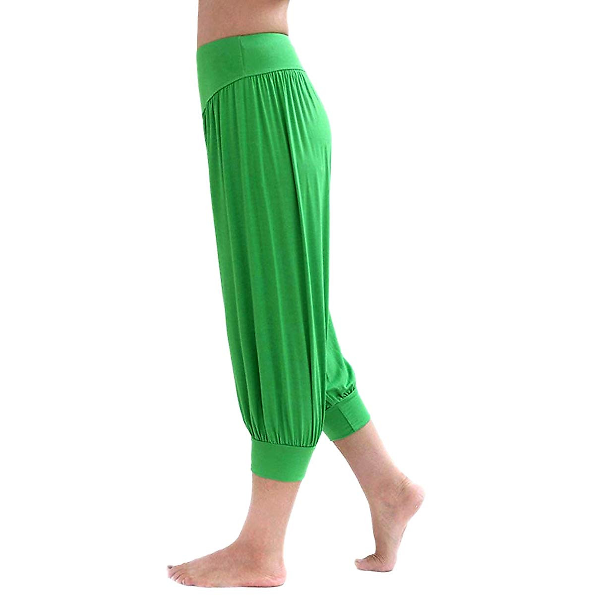 LKXHarleya Women Modal Harem Yoga Pants Loose Casual Fold Over Pilates Capri Pants Yoga Pants