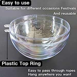 Jishi Clear Plastic Ornaments 10-Pack Christmas Ornament Fillable Balls for DIY Crafts, Christmas Tree Decor, Wedding Party, Xmas Holiday Home Decorations, Large Open Decorative Hanging Ornaments 80mm