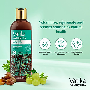 Vatika Ayurveda Volumizing Conditioner, 400ml - For Fine Hair, Contains Amla and Shikakai, Nourishes Scalp, Adds Volume and Shine