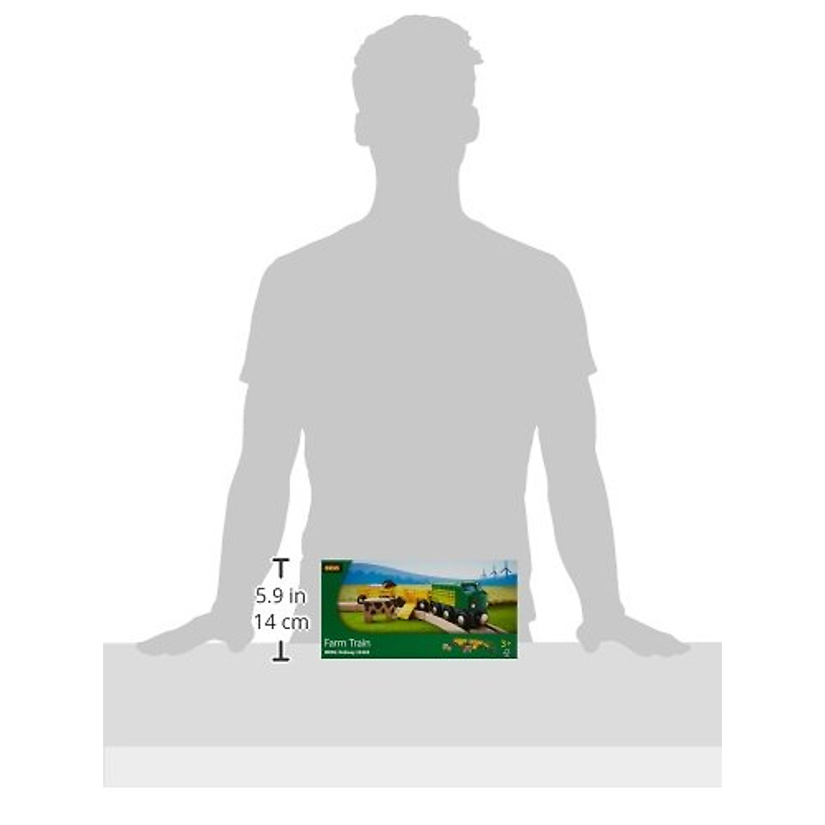 BRIO World 33404 - Farm Train | 5-Piece Wooden Toy Train Set for Kids | Ideal for Ages 3 & Up | Certified Sustainable Materials