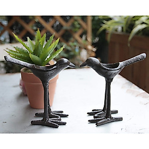 GemCave Rustic Bird Candle Holder,Cast Iron Tealight Candle Holders for Home Garden Tabletop Decor,Brown