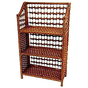 Oriental Furniture 33" Natural Fiber Shelving Unit - Honey