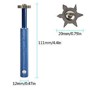 HIFROM Groove Sharpener with 6 Heads - Golf Club Groove Sharpener Re-Grooving Tool and Cleaner for all Irons Pitching Sand Lob Gap and Approach Wedges and Utility Clubs Blue Color