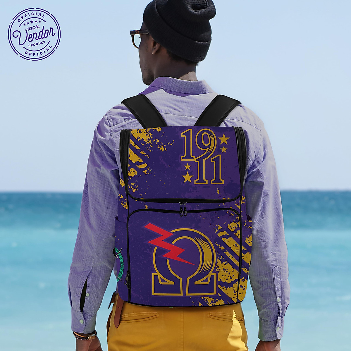 BBGreek Omega Psi Phi Fraternity Paraphernalia - School College Backpack - QUE - Official Vendor