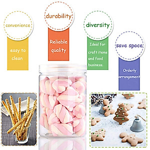 OJYUDD 12 Pack Clear Plastic Jars with Lids,Plastic Containers with Lids for Cosmetics, Lotions, Body Butters, Slime & Beauty Products(9.5 oz)