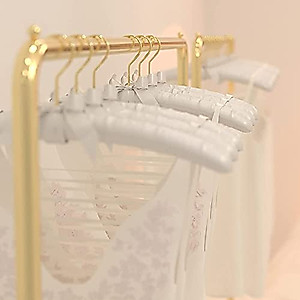 HANGERWORLD 4 Ivory 17inch Classic Satin Padded Hangers for Wedding Dress Non-Slip with Gilt Hook
