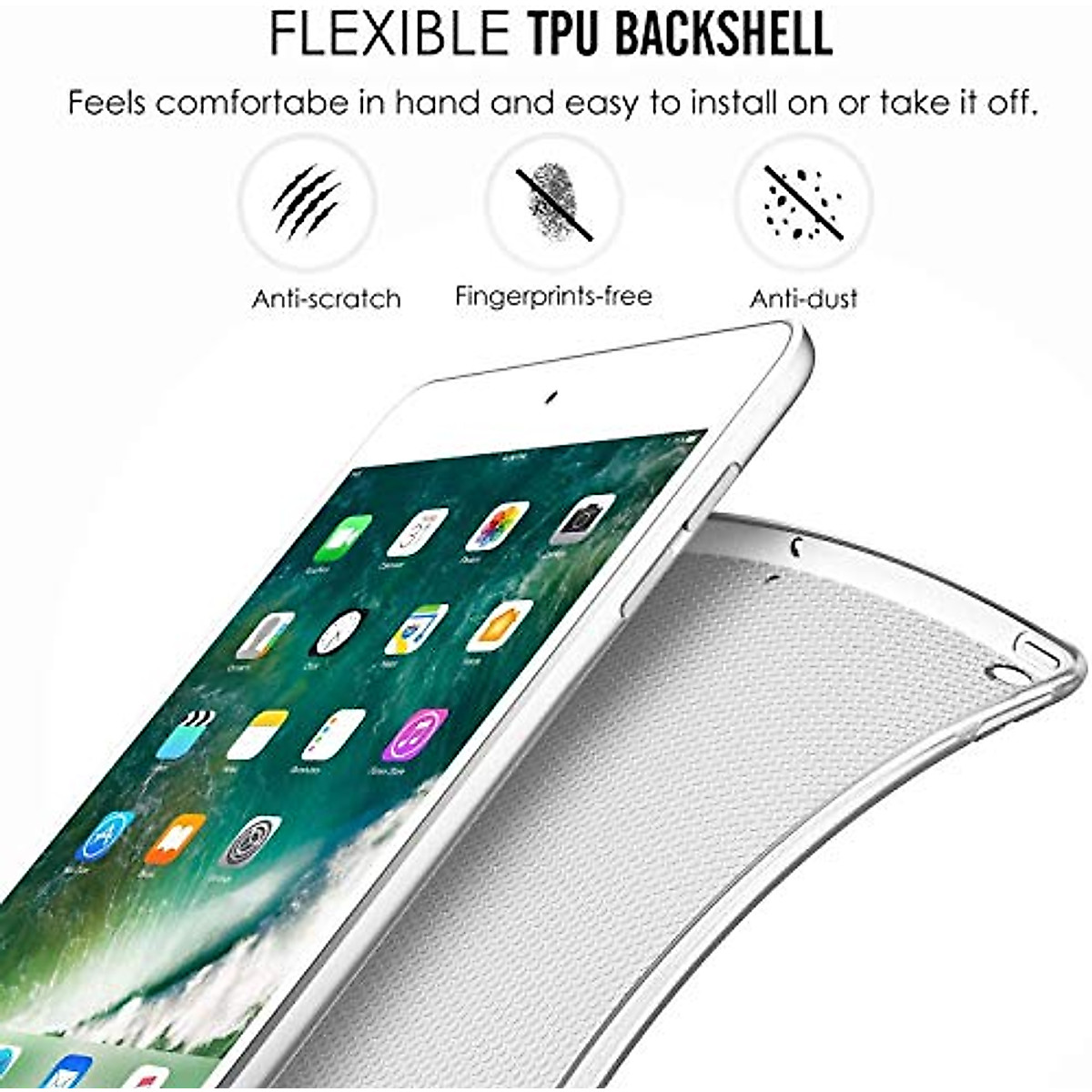 iPad Mini 5 7.9 Inch 2019 [ Mini 5th Gen ] A2133 A2124 A2126 A2125 Smart Trifold Lightweight Soft Silicone Transparent Front & Back Cover - Copper Golden