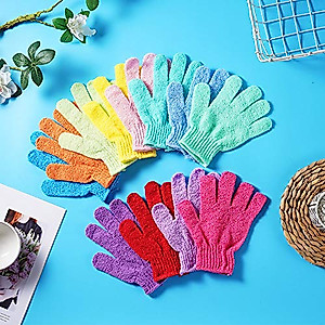 24 pcs Exfoliating Shower Gloves,Double Sided Exfoliating Bath Gloves Deep Clean Dead Skin for Spa Massage Beauty Skin Shower Body Scrubber Bathing Accessories.-12 Multi-Colors