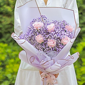 20 Sheets Pure color gold edge Flower Wrapping Paper,Waterproof Valentine's Day Bouquet Wrapping Paper 23x23Inch Used for DIY Crafts, Gift Packaging, Flower Shop Bouquet Packaging (White)