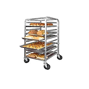 Universal Pan Rack, Pan Rack 10 Tier with Wheels, Commercial Bakery Racking of Aluminum for Full & Half Sheet - Kitchen, Restaurant, Cafeteria, Pizzeria, Hotel and Home