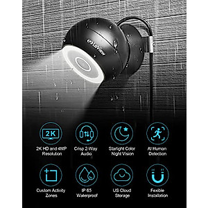 LaView 4MP 2K Security Cameras Outdoor Indoor Wired,IP65, Starlight Sensor & 100 Ft Night Vision,Motion/Person Detection,2-Way Audio/Spotlight,US Cloud,Compatible With Alexa,iOS & Android & Web Access