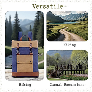 The Same Direction Hillside Backpack Leather and Canvas (Grey)