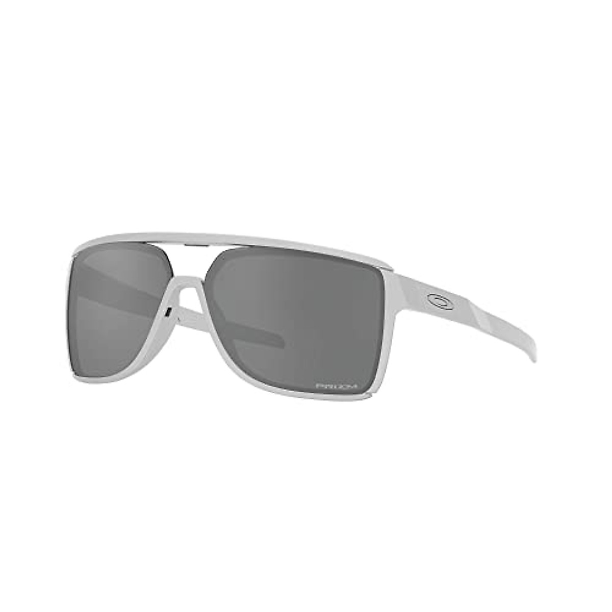 Oakley Men's OO9147 Castel Rectangular Sunglasses, X Silver/Prizm Black, 63 mm