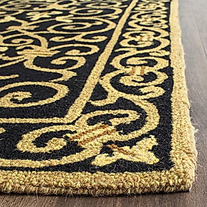 SAFAVIEH Chelsea Collection 1'7" x 3' Black HK11A Hand-Hooked French Country Wool Accent Rug
