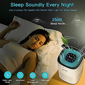 Airtok Air Purifiers for Home Bedroom up to 793 sq. Ft, H13 HEPA Filter 99.9% Effectively Removal Large Room for Wildfire Smoke Dust Pet Dander | Ozone-Free- White