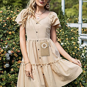 Soleebee Boho One Shoulder Crossbody Phone Bag Small Shoulder Bag Mini Wallet for Women Storage Bag Woven Leather Trim Phone Bag Compatible with Multiple Phone Sizes, Daisy A