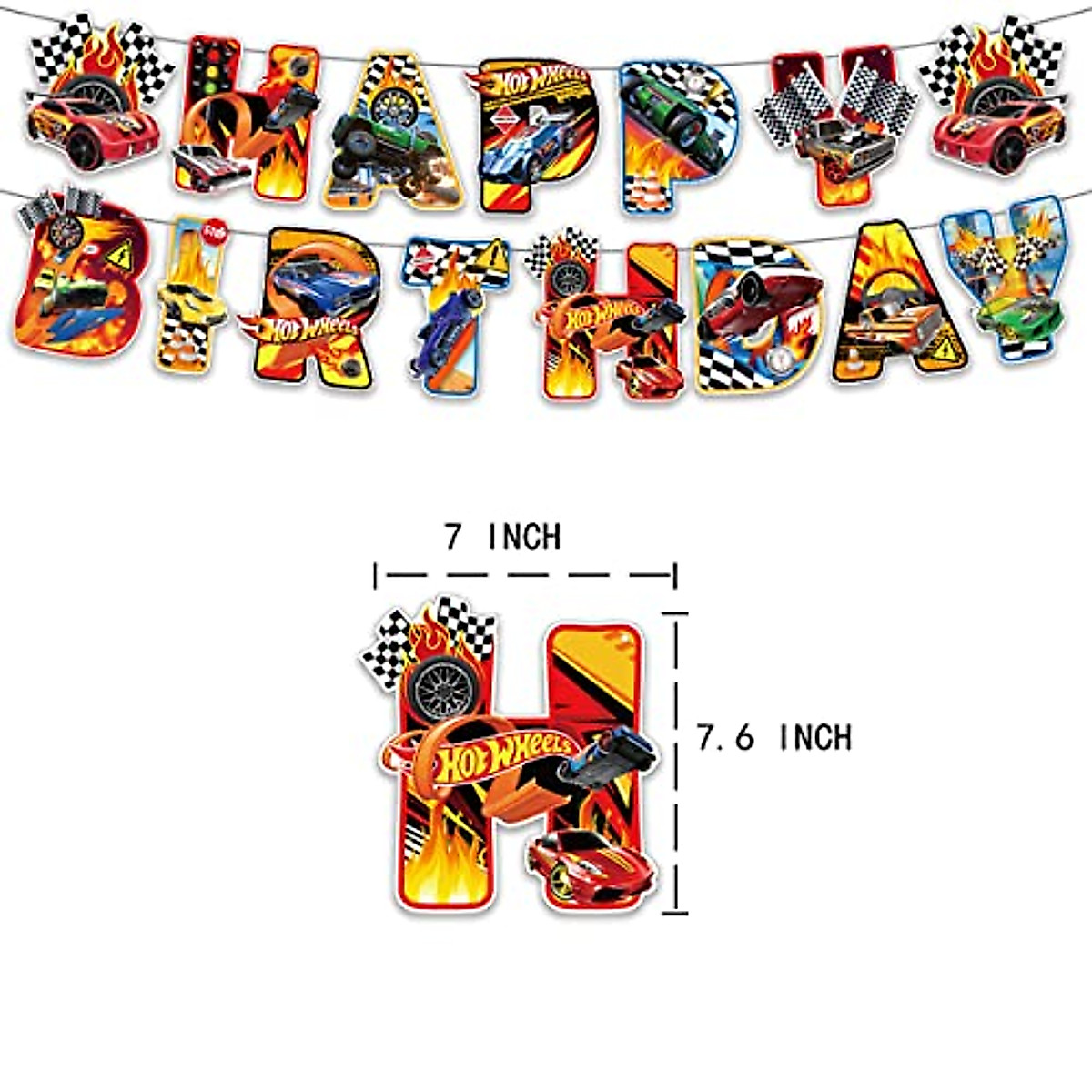 hot wheels Birthday Party Supplies, hot wheels Party Decorations Included Birthday banner, Cake Topper, Cupcake Topper, Balloon