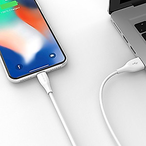 UNBREAKcable iPhone Charging Cable - 2M Apple MFi Certified: Lightning Cable for iPhone X/XS/XS MAX/XR, iPhone 8/8 Plus, iPhone 7/7 Plus, iPhone 6/6S/6 Plus/6S Plus, iPhone 5/5S/5C/SE, iPad - White