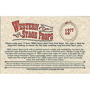 Western Stage Props Cotton Trick Rope Lasso for Kids and Adults - 13 Foot