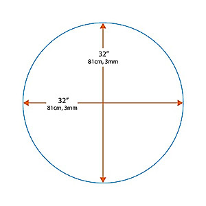 32" Round Tempered Clear Glass Table Top - 3/8" Thick with Flat Polish Edge
