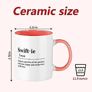 Taylor Coffee Mug Swiftie Merch for the Eras Music,Musician Tea Cup for Woman,Music Lovers Gifts for Fans (Pink)