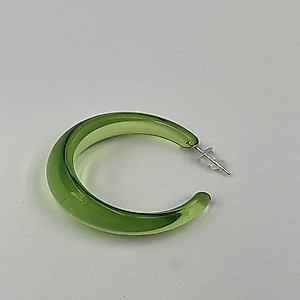 CSIYANJRY99 Green Hoop Earrings for Women Resin Acrylic Hoops Trendy Y2k Hoop Earrings C Shaped Resin Earrings for Women(E-green)