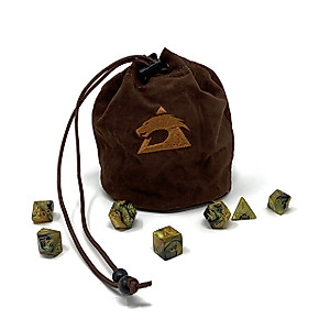 Dundra Multipocket Dice Bag - DND Velvet Pouch - Large Dice Bags for D&D with Pockets - Soft Case for RPG Dice Storage - Drawstring Pouches for Role Playing Games Dice Set - Polyhedral Dice Holder Bag