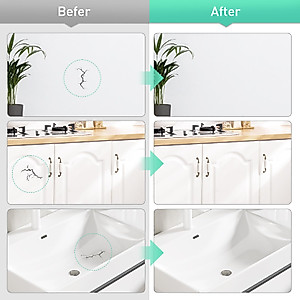 White Touch Up Paint, White Paint Pen with Sandpaper, Appliance Paint & Porcelain Touch Up Repair Kit, Multi Surface Paint Touch Up Pen for Walls, Door, Cabinets, Wood, Furniture, Interior & Exterior (White)