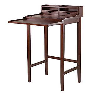 Winsome Brighton High Desk with 2-Drawer, Brown