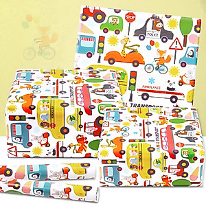 NEPOG Birthday Wrapping Paper for Kids Boys Girls, Animal Transport Design Gift Wrapping Paper, Cartoon Animals 6 Sheets Folded Flat 20x28 inches per Sheet for Birthday Baby Shower