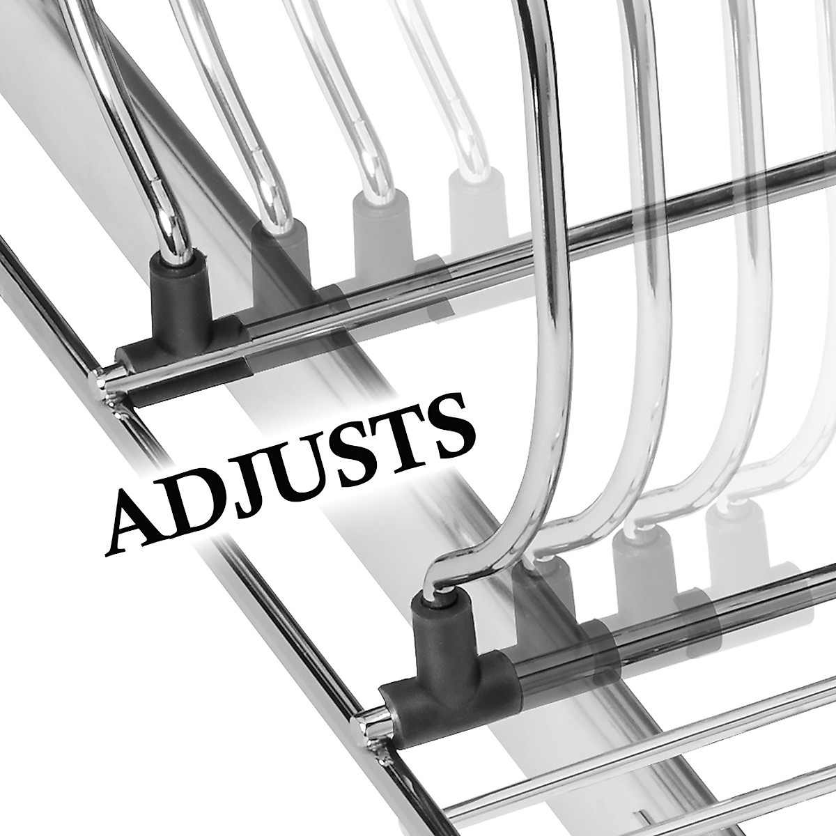 Lynk Professional® Pot and Pan Organizer for Cabinet - Pull Out Pan Organizer Rack - Slide Out Pans and Pots Lid Holder - Under Cabinet Kitchen Organization and Storage - 11" Wide x 21" Deep - Chrome