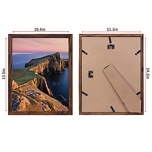 Giftgarden 11x14 Picture Frame Brown Set of 12, Multi Rustic Walnut Wood-Color 11 by 14 Photo Frames Bulk for Wall or Tabletop Display