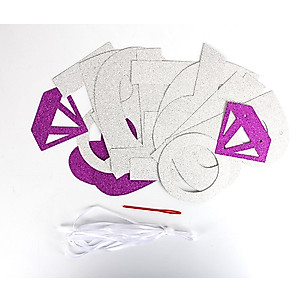 Bride To Be Banner Silver Glittery For Engagement Wedding Hen Night Sign Bridal Shower with Diamond Ring Bunting Party Decoration Supplies