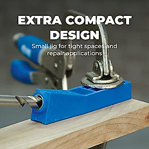 Kreg MKJKIT Mini Jig Kit - Simple, Compact Kreg Pocket-Hole Jig - Create Strong Joints Without Glue - For Tight Spaces & Small Projects - Unlimited Material Thickness