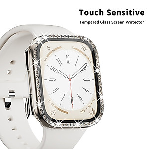 Rc-Z 3-Pack Bling Case for Apple Watch 42mm Series 3 2 1 Screen Protector, Women Glitter Diamond Rhinestone Bumper Face Cover for iWatch Accessories 42 mm