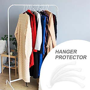 Uonlytech 50pcs Foam Padded for Hangers Clothing Hanger Sleeve Clothing Protectors Sponge Cases Shoulder Hanger Covers for Hanging Dresses Sweaters Suits White