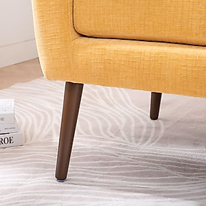 Lefosure Modern Accent Chairs,Upholstered Arm Chairs with Pillow,Mid Century Sofa Chairs with Chenille Fabric,Comfy Reading Chair for Living Room,Bedroom (Yellow, Set of 2)