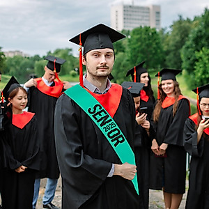 6Pcs Teal Senior 2025 Sash with Black Printing Letters, 2025 Graduation Celebrations Sashes, Class of 2025 Sash for Graduation Party, Senior Cheer Sashes, Cheerleader Sash, Class Competition Sashes