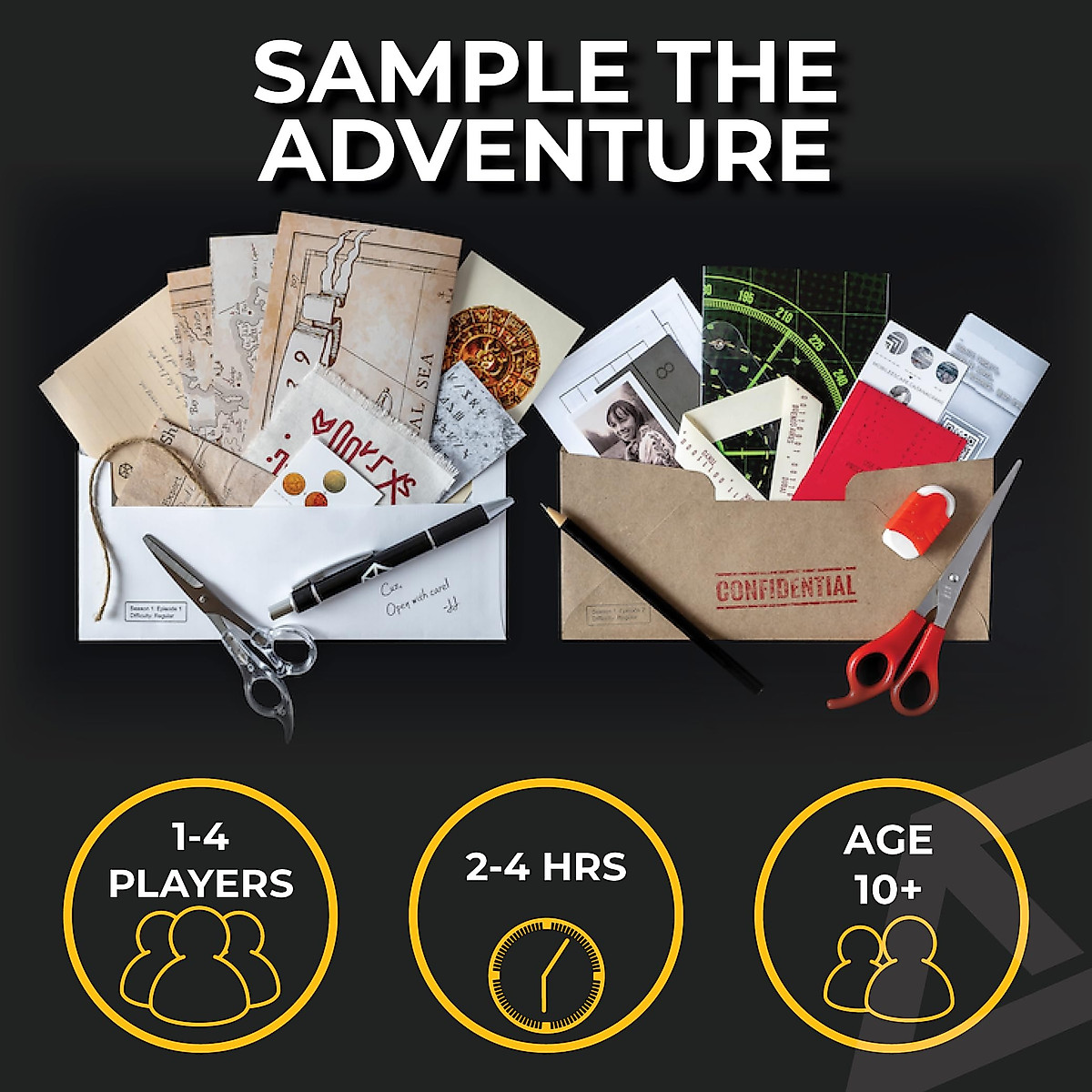 Escape Mail - Escape Room Game | Escape Room Kit, Family Escape Room Game | Ages 15+, 1-4 Players | Mail Game | DIY Escape Room | Fun Adults & Teens Mystery Game - Standard - Episodes 1 & 2
