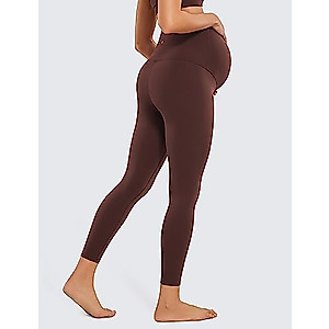 CRZ YOGA Womens Butterluxe Maternity Leggings Over The Belly 25" - Buttery Soft Workout Activewear Yoga Pregnancy Pants Taupe Medium
