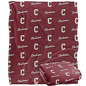 College of Charleston Cougars Blanket, 36"x58" Logo Pattern, Silky Touch Super Soft Throw