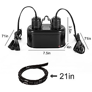 REPTIZOO Nano Combo Dual Dome Reptile Lamp Fixture Combo Pack Includes 5W Mini Fluorescent UVB Bulb & 25W Mini Ceramic Heater for Reptile