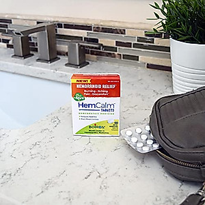 Boiron Hemcalm hemorrhoid Relief Tablets for Itchy Burning Pain, Swelling and discomfort, White, 60 Count