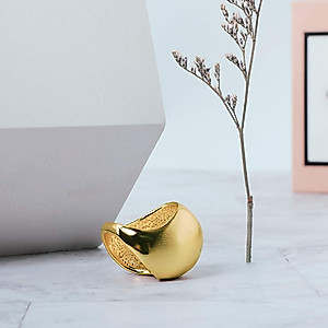 Mytys Fashion Gold & Silver Statement Rings for Women Matt Brush Metallic Design Cocktail Ring Style 49