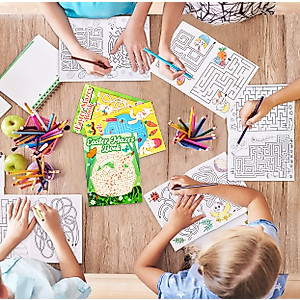 Winrain 4PCS Easter Basket Stuffers Maze Books for Kids, Children Crafts Games Activities, Ages 3-5, 4-8, 6-8, 8-12(160 Mazes of 4 Difficulty Levels)