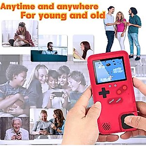 WODETIA Compatible with iPhone 13 / 13Pro / 13 Pro Max Gameboy Case Retro 3D Design Style Silicone Protective Case with 36 Small Games Color Display Shockproof Video Game Phone Case,Pink,13