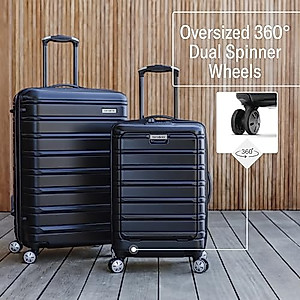 Samsonite Omni 2 Hardside Expandable Luggage with Duel Spinner Wheels, Midnight Black, 3-Piece Set (CO/MED/LG)