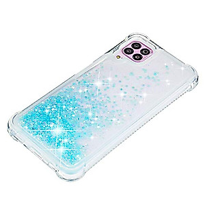 Eyilin Glitter Bling Case for Huawei P40 lite, Transparent Shockproof Liquid Quicksand Cover Silicone Soft TPU Gel Protective Phone Case