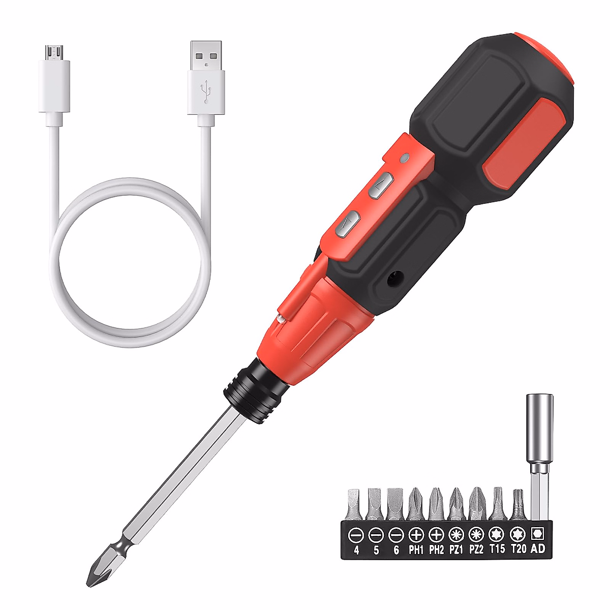 ORIA Electric Screwdriver Set, Rechargeable Cordless Screwdriver, Power Screwdriver, Small Repair Tool Kit with LED Light, 1/4'' Bit Holder, for Phones, Glasses, Camera, Laptop